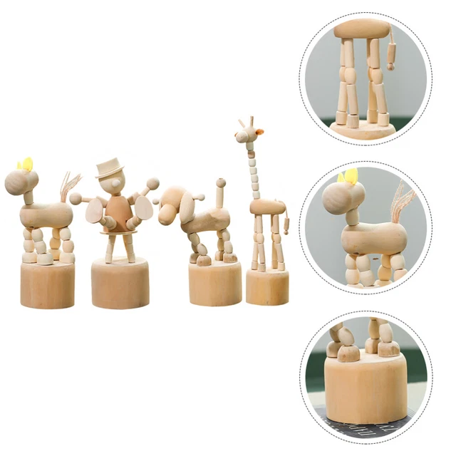 WOODEN TABLE FIGURES Artist Drawing Manikin Press Base Toy EUR 7,96 ...