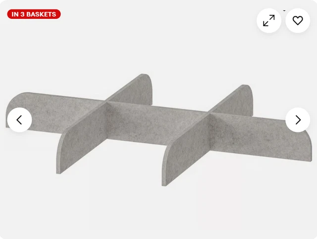 IKEA KOMPLEMENT DIVIDER for pull-out tray, light grey, 50x35 cm Pax ...