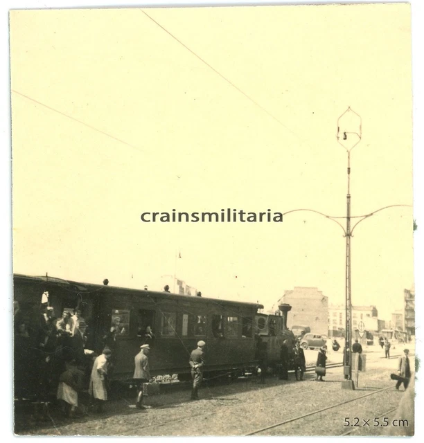 ORIG. FOTO STRASSENBAHN mit Dampflok Lokomotive in WARSCHAU Polen 1940 ...
