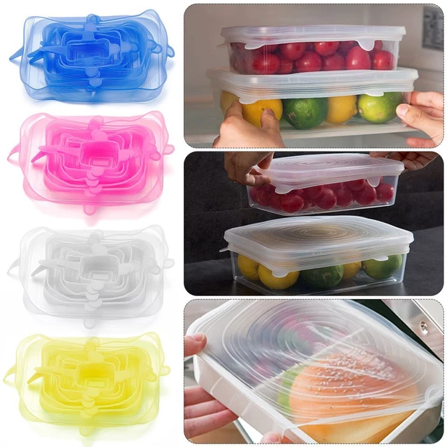 KEEPING FRESH LIDS Seal Round Square Silicone Lid Bowl Cover Stretch ...