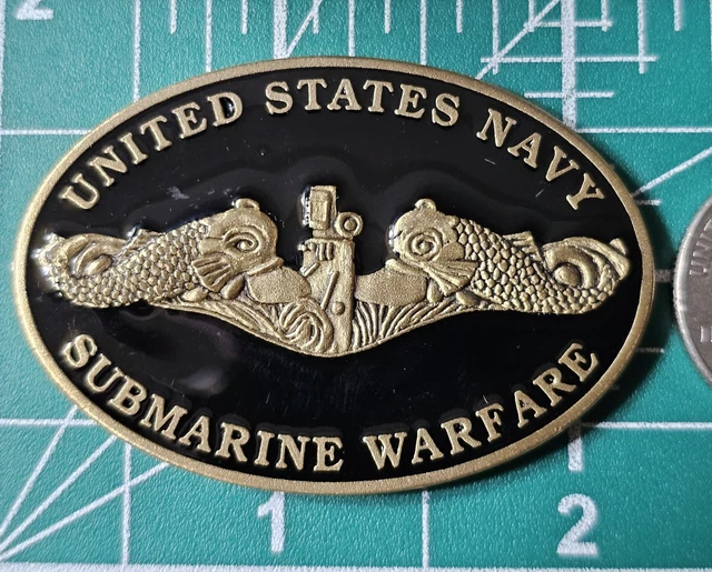 CHALLENGE COIN US Navy Submarine Warfare The Silent Service Oval Shaped ...
