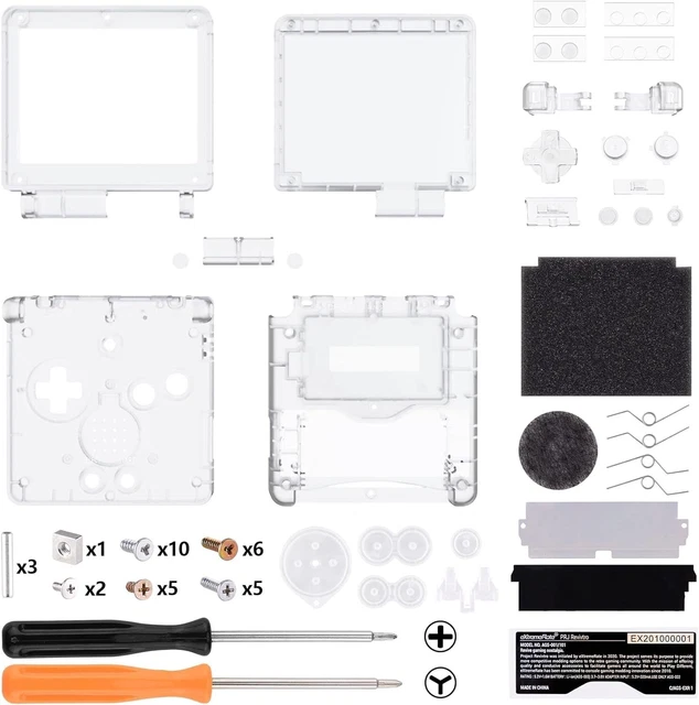 EXTREMERATE CLEAR CUSTOM Replacement Housing Shell for Gameboy Advance ...