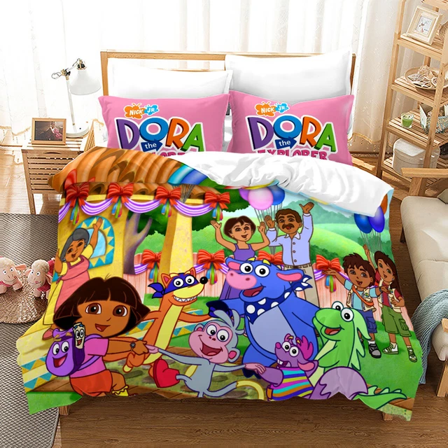 3D DORA THE Explorer Bedding Set Quilt Duvet Cover Pillowcase Single ...