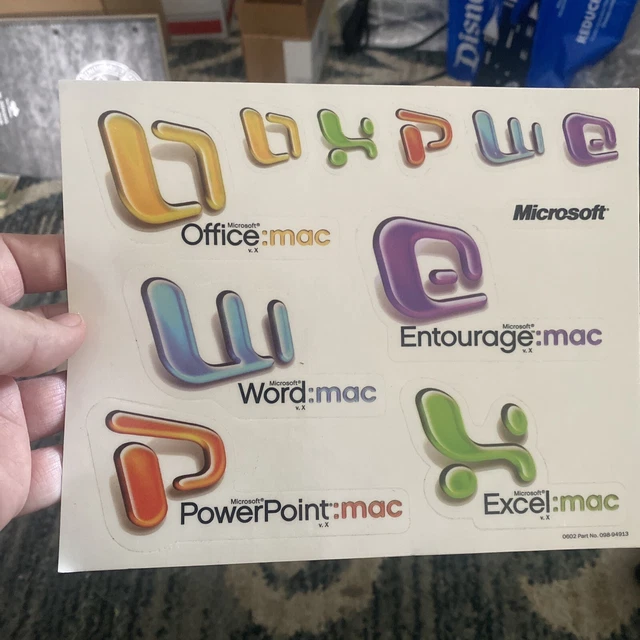 MICROSOFT WINDOWS - Rare Vintage stickers Sheet- Excel Mac Entourage ...