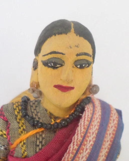 OLD HAND CARVED Wooden Doll From Ceylon £11.12 - PicClick UK