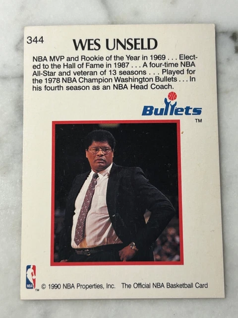 1990 NBA HOOPS Basketball Card #344 Wes Unseld Washington Bullets EUR 1 ...