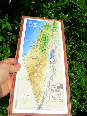 HOLY LAND 3-D Topographic Wall MAP Jesus Christ 15" Israel Christian ...