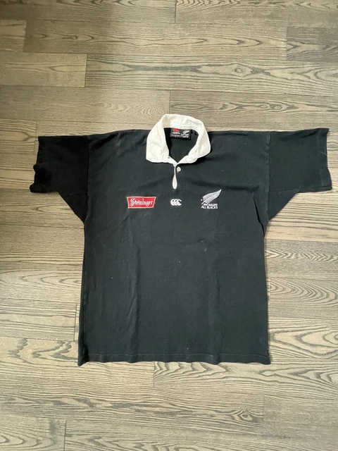 VTG 90S NEW Zealand All Blacks Steinlager Canterbury Rugby Jersey XLG ...