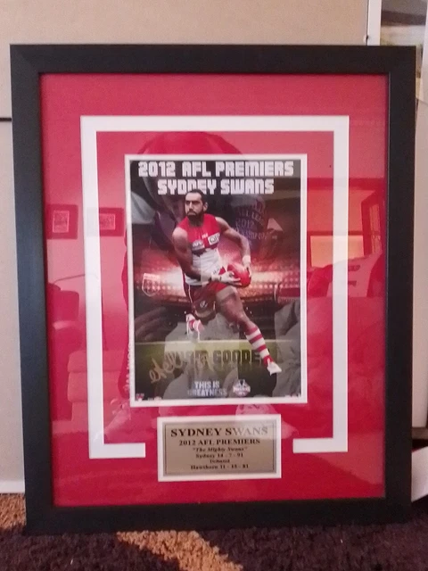 SYDNEY SWANS 2012 AFL Premiers Adam Goodes Signed Framed Print EUR 47 ...
