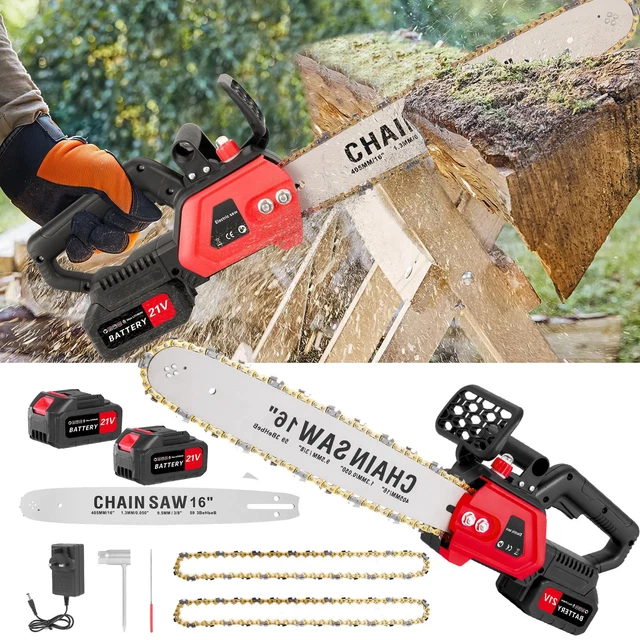 16& BRUSHLESS CORDLESS Chainsaw Powerful Wood Cutter Saw For Makita 21V ...