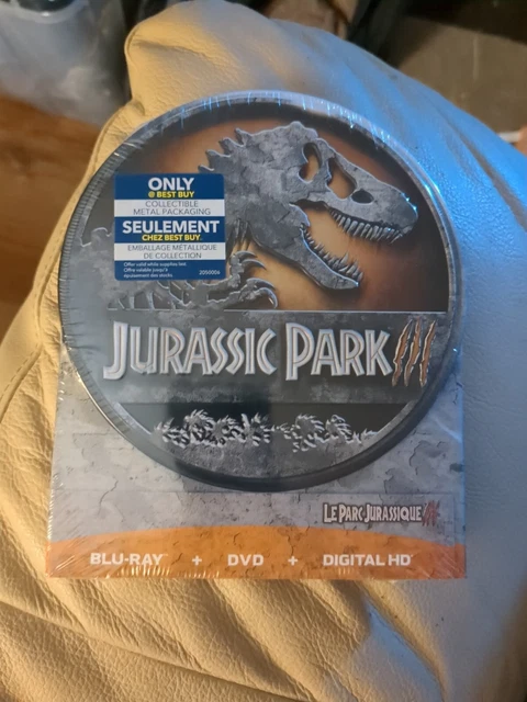 JURASSIC PARK III (Blu-ray/DVD, 2015, 2-Disc Set, Canadian Steel Tin ...