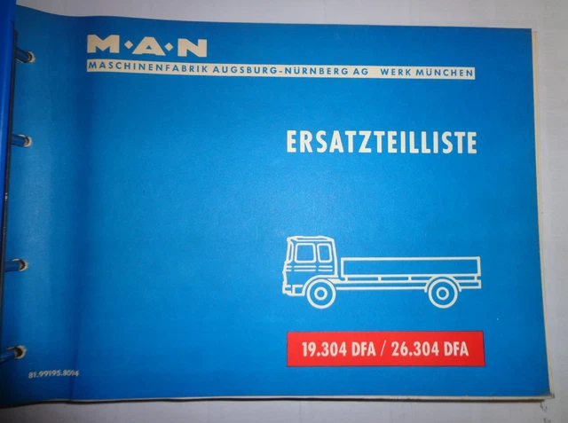 ERSATZTEILLISTE MAN 19.304 DFA 26.304 DFA Typ 146 Fahrgestell Stand 12/ ...
