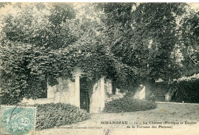 CARTE MIRAMBEAU LE château Portique et escalier de la Terrasse des ...