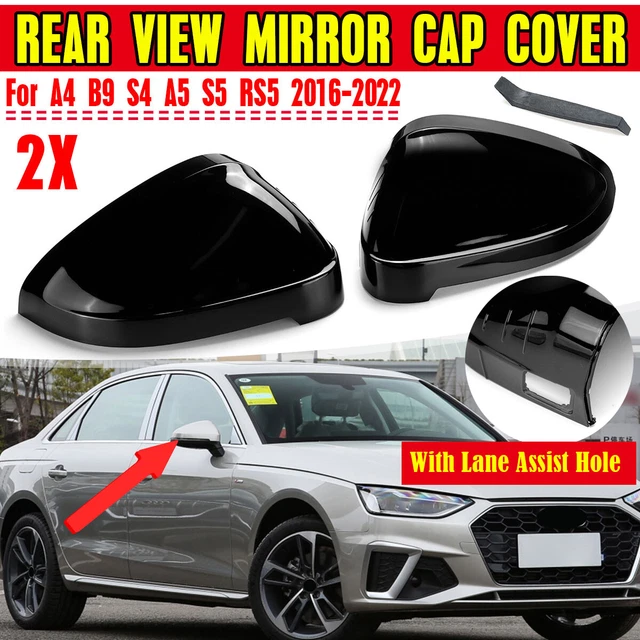A4 S4 A5 S5 RS5 B9 Gloss Black Wing Mirror Cover Caps FITS AUDI W/ Lane ...