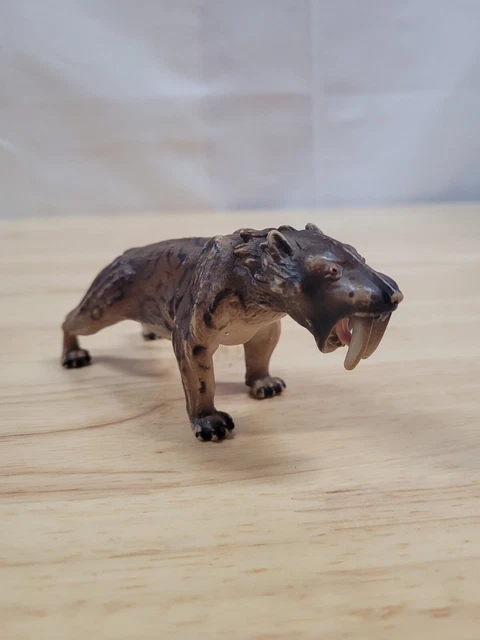 SCHLEICH ANIMAL FIGURE Sabretooth Tiger Ice Age Prehistoric Realistic ...