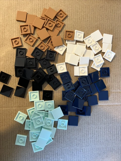 LEGO BRICKS PARTS 100 X Mixed Colours 2x2 Tile 3068 NEW Black White ...