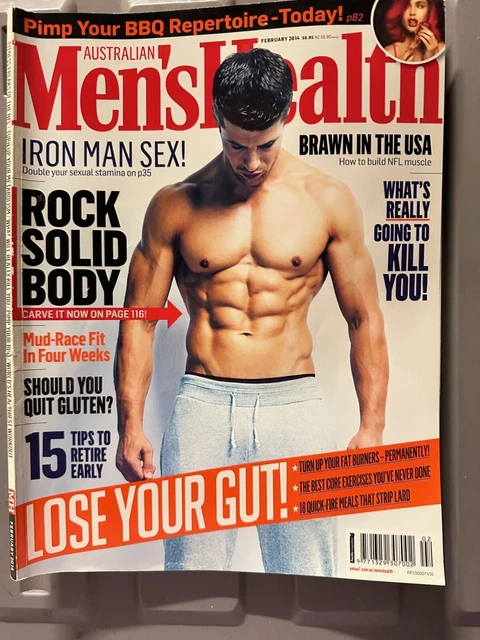 MEN'S HEALTH AUSTRALIA Exercise Magazine February 2014 (Rare) mens $2. ...