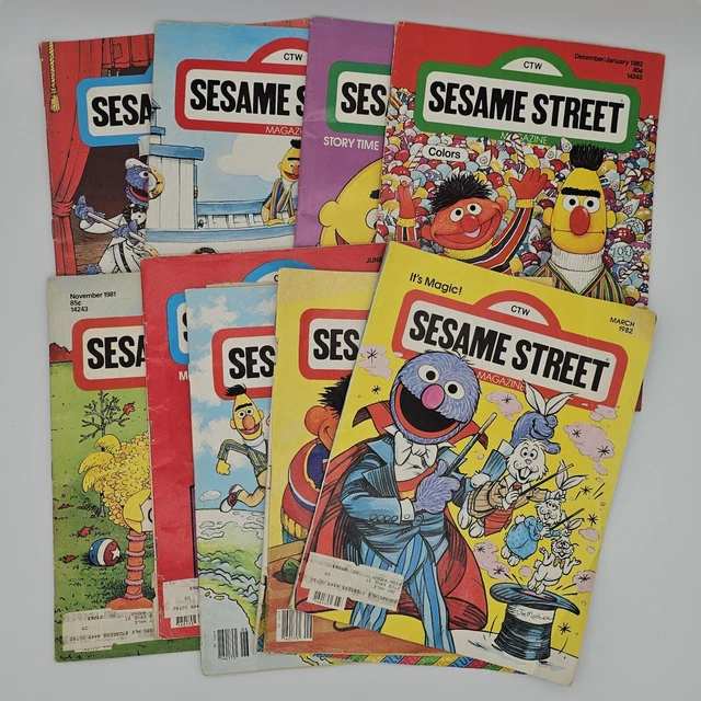VINTAGE SESAME STREET Magazine Mixed Lot 1981-1982 CTW Bert Big Bird ...