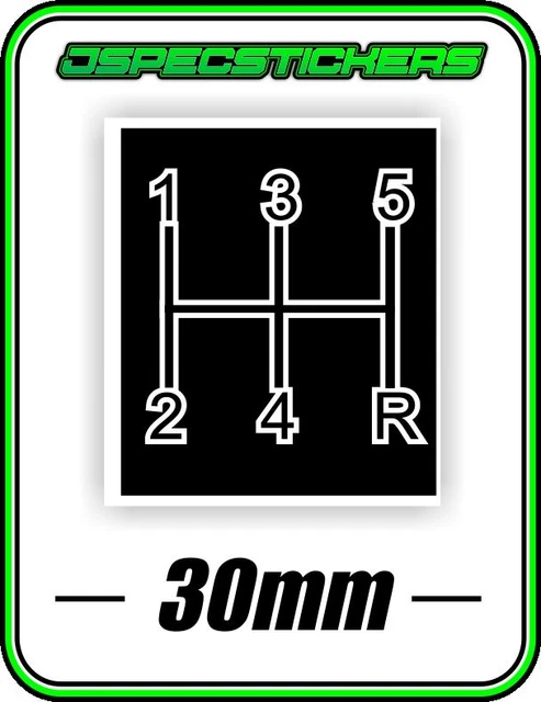 GEAR KNOB SHIFTER Sticker 5 Speed Manual Car Defect H Pattern Import ...