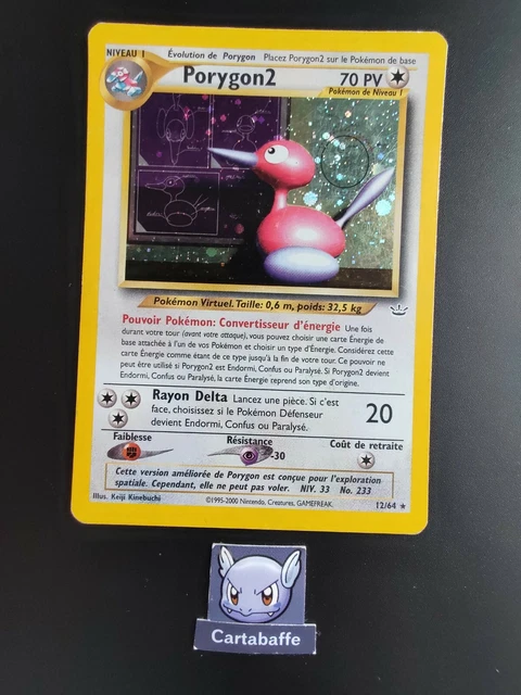 CARTE POKÉMON PORYGON 2 12/64 Holo Unlimited Neo Révélation Wizards EUR ...