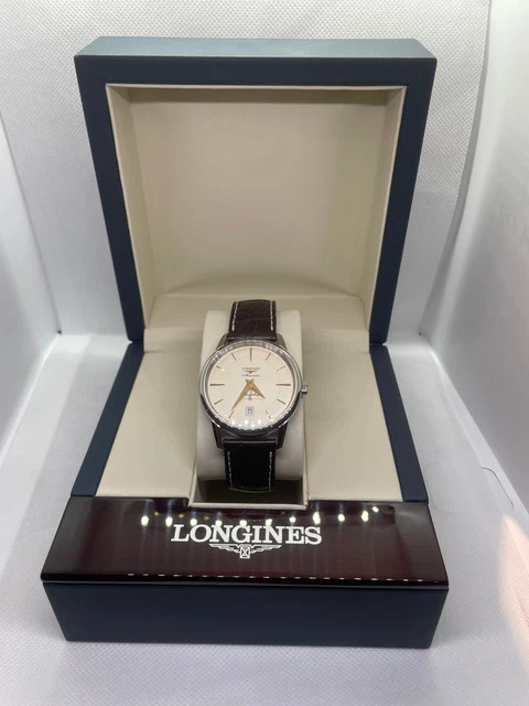 LONGINES FLAGSHIP HERITAGE gents watch cream dial, brown leather 2019 ...