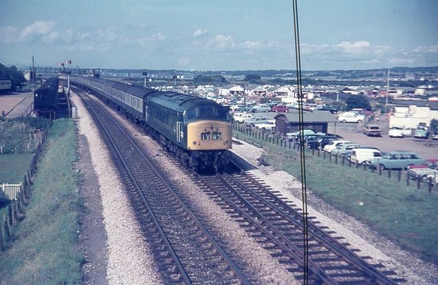 ORIGINAL SLIDE . BR Class 45 Diesel D58 . Dawlish Warren Aug73 10.23 ...
