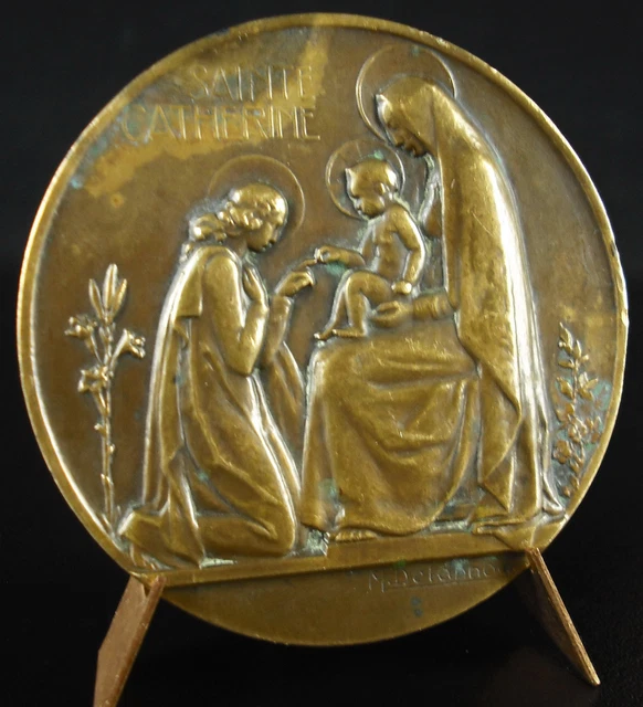 MEDAL RELIGIOUS HOLY Catherine of Alexandria Blank Martyre Religious ...