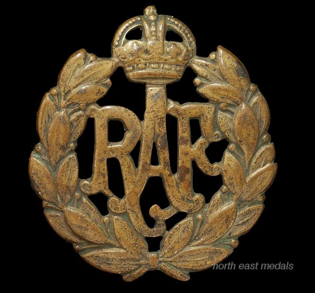 WW2 RAF ROYAL Air Force Officer's Bullion Wire Cap Badge 'King's Crown ...