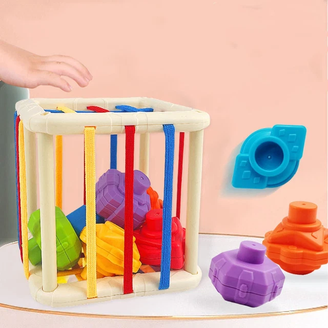 SHAPE SORTER SENSORY Bin Cube Bin Sensory Shape Blocks for Kids ...