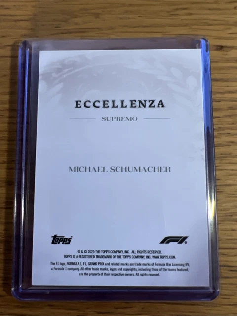 MICHAEL SCHUMACHER ECCELLENZA Supremo Base Card 2025 F1 £14.00 ...