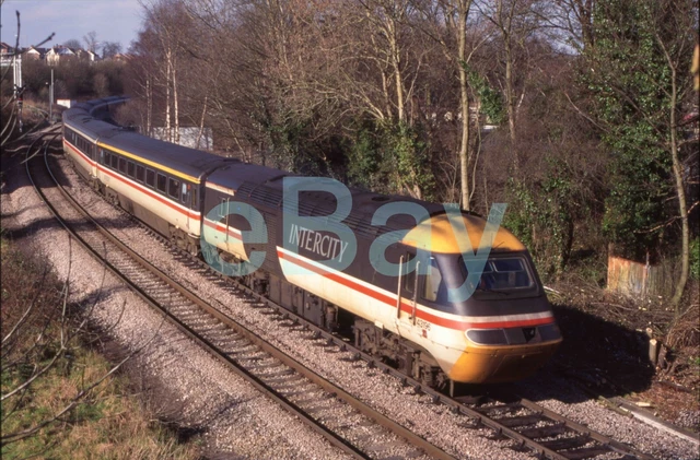 35MM RAILWAY SLIDE of Class 43 HST 43196 @ Didcot West Curve Copyright ...
