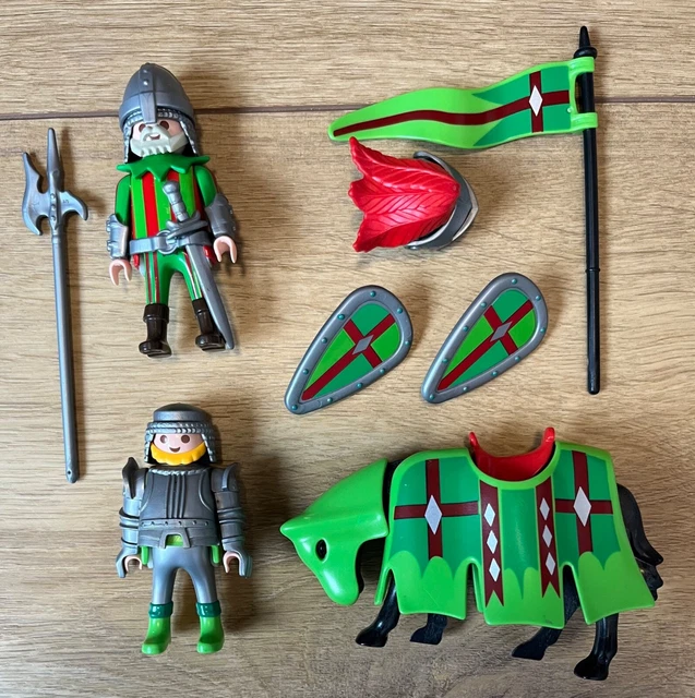 PLAYMOBIL RITTER MIT Knappe,Turnier,Kreuzritter rot-grün 3287 EUR 18,00 ...