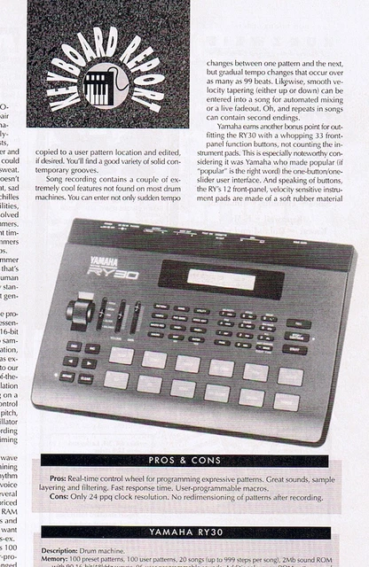 JESUS JONES IN Mint 1991 Keyboard Magazine Yamaha RY30 Peavey DPM 3 SE ...