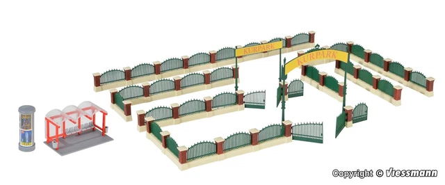 BUS STOP AND FENCE FOR THE ENGLISH GARDEN HO/OO Gauge Kibri kit 38601 ...