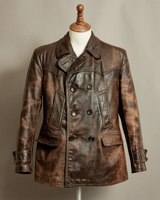WWII GERMAN LEATHER Jacket Moleskin Lined 1940s Dispatch Rider £395.00 ...