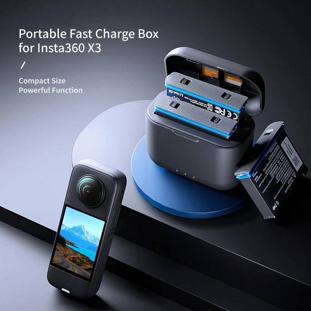 FOR INSTA360 X3 Fast Charging Base Dual Type-C Battery Storage Box Ch ...