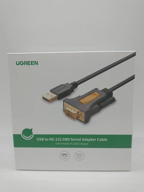 UGREEN USB TO RS232 Adapter Serial Cable DB9 Male 9 Pin with PL2303 ...