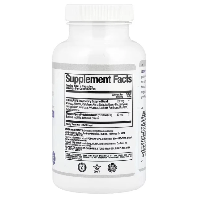 ARTHUR ANDREW MEDICAL, FODMAP DPE, 180 Caps, Expiry:08/2027 £79.99 ...
