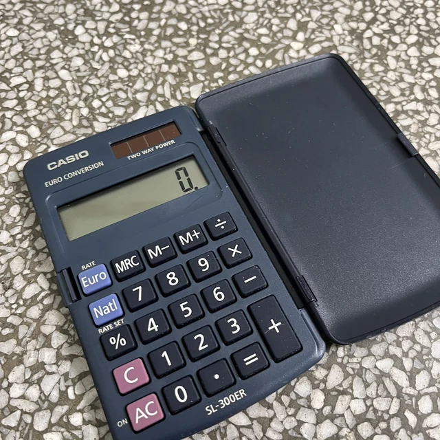 CASIO SL-300ER CALCOLATRICE potenza bidirezionale conversione euro EUR ...