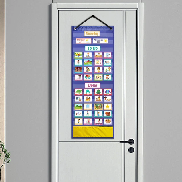 KIDS VISUAL SCHEDULE Chart Calendar Home Children Daily Routine Chore ...