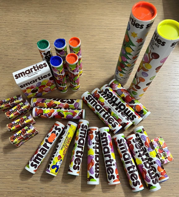 1970'S/80'S ROWNTREES SMARTIES Milk Chocolate Bean Small & Large Tube ...