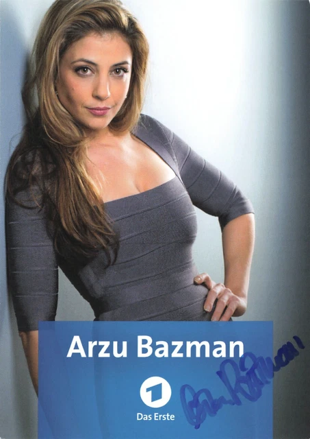 ARZU BAZMAN, ORIGINALAUTOGRAMM, alte Autogrammkarte, u.a."In aller ...