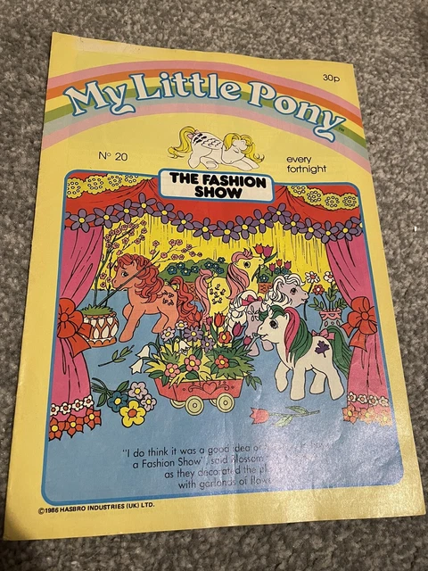 VINTAGE G1 MY Little Pony UK Magazine Comic Issue 20 The Fashion Show £ ...