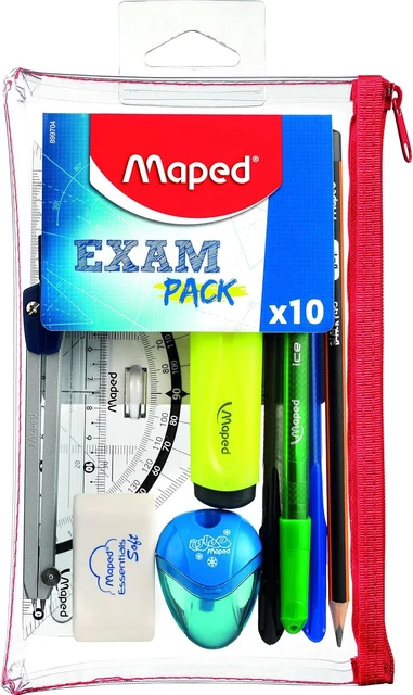 MAPED - STUDENT Set Filled Case EXAM Pack - 10 Pieces - Transparent £11 ...