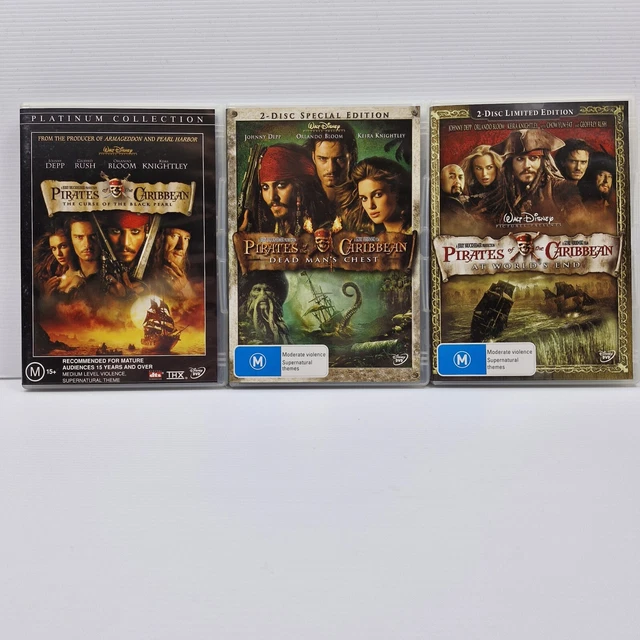 PIRATES OF THE Caribbean Boxset DVD 2003 Region 4 6 Discs Disney Johnny ...