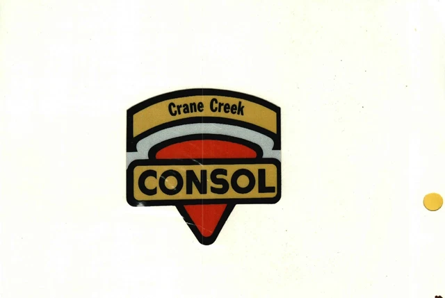 NICE CONSOL CRANE Creek Shield Coal Co. Coal Mining Sticker # 1314 $5. ...