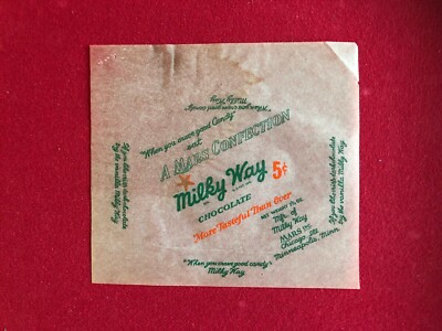 1940'S, MILKY WAY, "Un-Used" (Chocolate) Candy Bar Wrapper (Scarce ...