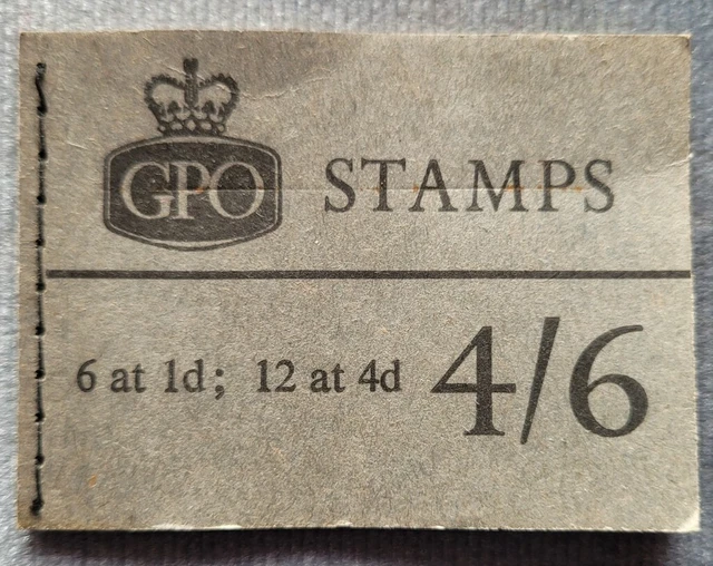 VINTAGE GPO 4/6 Stamp Booklet (1968) 6 at 1d 6 at 4d (6 at 4d missing ...