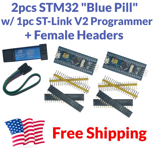 2PCS STM32F103C8T6 ARM STM32 Development Board Module Blue Pill + ST ...