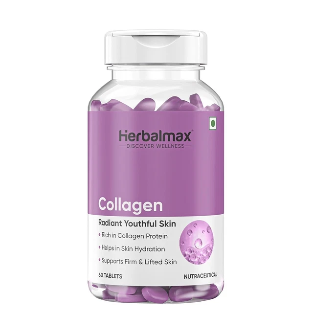 HERBAL MAX VEG Collagen Supplement 60 Tablet For Glow Skin, Hair ...